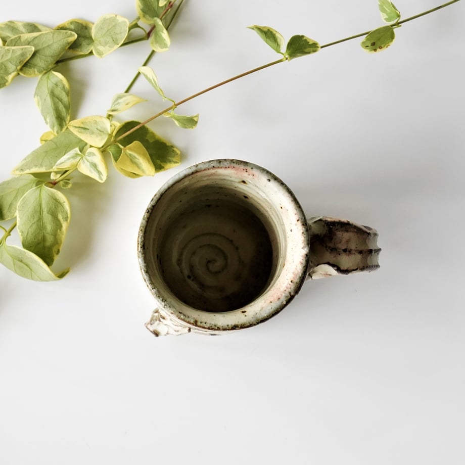 Japanese tea mug with chunky handle! Rare ceramic art in Schuman ...